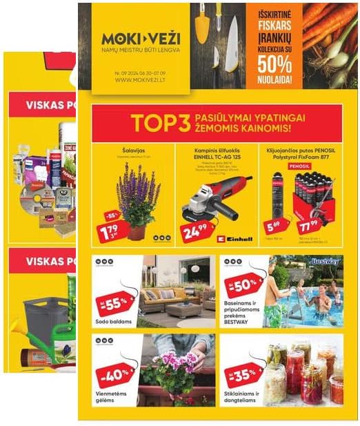 Moki-veži akcijų leidinys "Sodo gama XXL" | Klaipėdos g. Panevežys